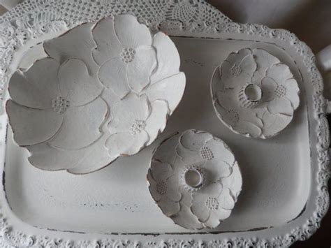 Set Of 3 Carved Wooden Bowls Rustic Cottage Chic Decor