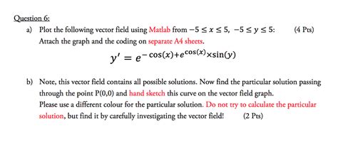 Solved Plot The Following Vector Field Using Matlab From Chegg