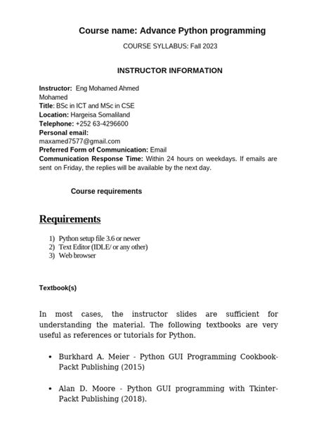 Django Course Outline Pdf Python Programming Language Dynamic