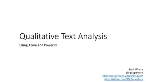 text mining and sentiment analysis with power bi and azure pptx databases computer software