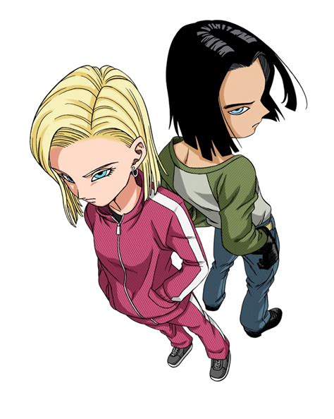 Android 17 And Android 18 Manga Full Render By Mauri7super On Deviantart