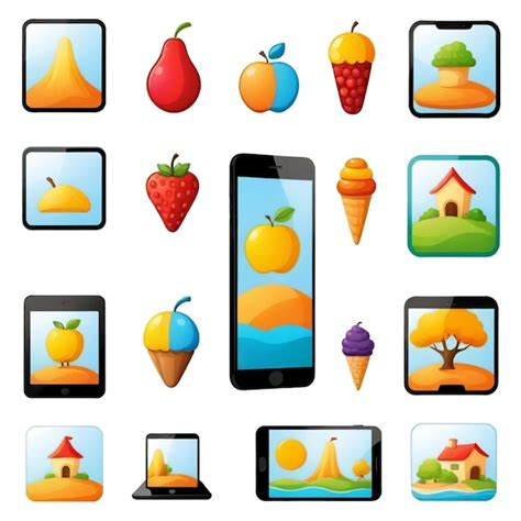 App Vector Set White Background Isolated A High Premium Ai Generated Vector