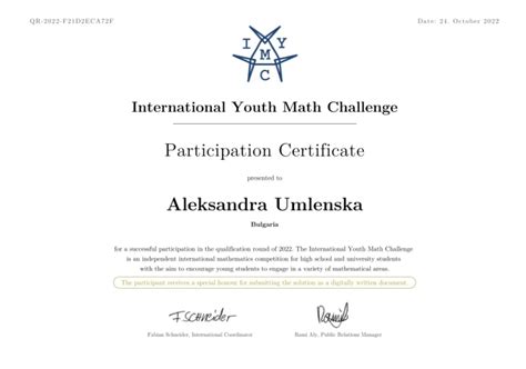 Aleksandra Umlenska On Linkedin Qualification For The Next Round And A Special Honour For The