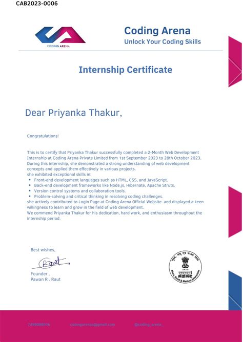 priyanka thakur on linkedin internshipjourney internshipcompleted