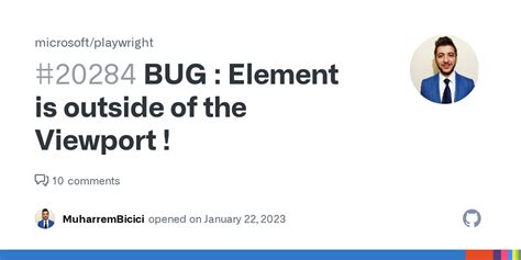 Bug Element Is Outside Of The Viewport · Issue 20284 · Microsoft