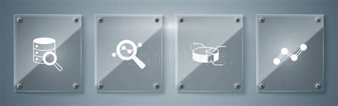 Set Graph Chart Infographic Pie Search Data Analysis And Server