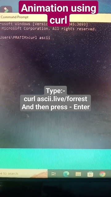 command prompt hacks animation of a running person using curl cmd