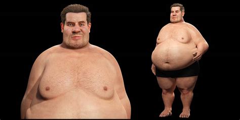 Realistic Fat Man Naked Blender Market