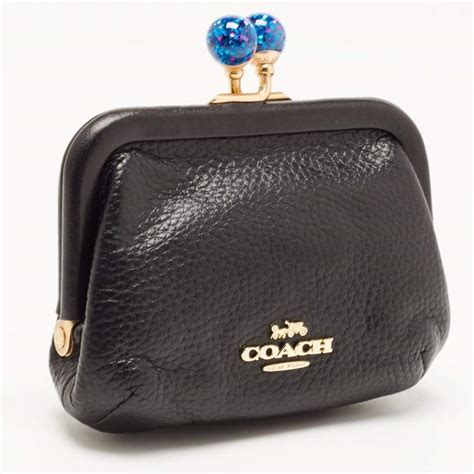 Coach Black Leather Nora Kisslock Coin Purse Coach Tlc Uae