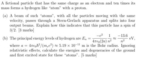 Solved A Fictional Particle That Has The Same Charge As An Chegg Com