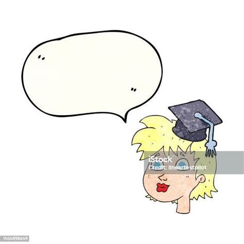 자유형 연설 거품 질감 만화 여자 대학원 모자를 쓰고 귀여운에 대한 스톡 벡터 아트 및 기타 이미지 귀여운 기이함 기포 Istock