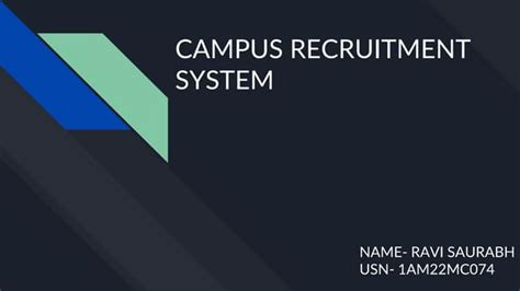 Campus Recruitment System Based On Javascript Pptx