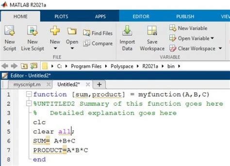 Scripts And Functions In Matlab Explained With Example Codes