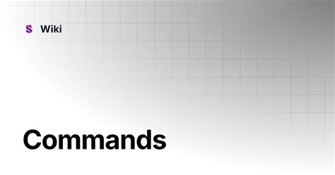 Commands Wiki