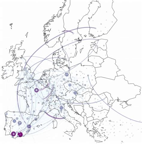 Network Visualization Through Gephi Software Showing The Mobility Flow