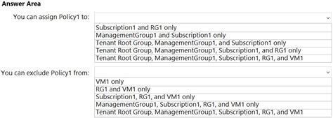 hotspot you have an azure subscription that contains the hierarchy
