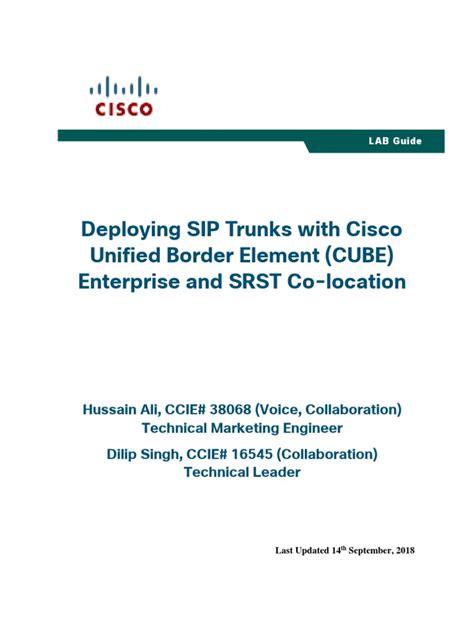 deploying sip trunks with cisco unified border element cube