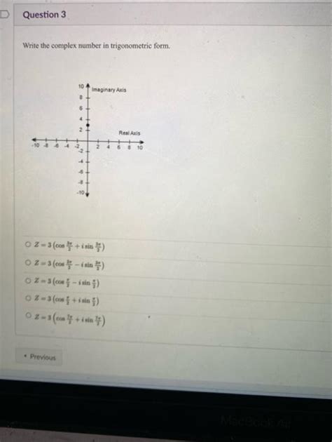 Solved D Question 3 Write The Complex Number In