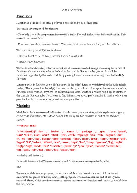 Python Functions And Modules Concepts And Examples Cs101 Studocu