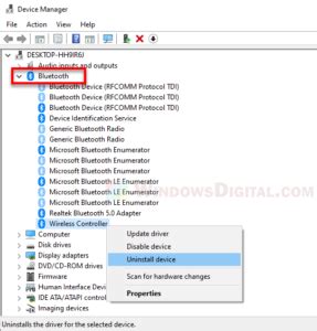 Bluetooth Remove Failed In Windows 11 10
