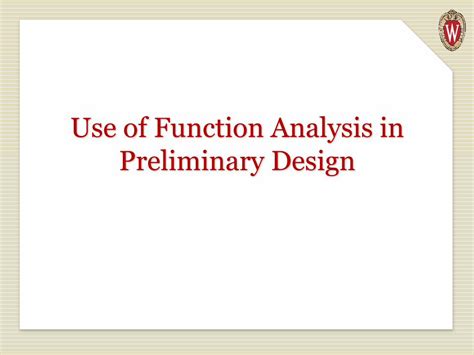 pdf use of function analysis in preliminary designme349 lecture notes