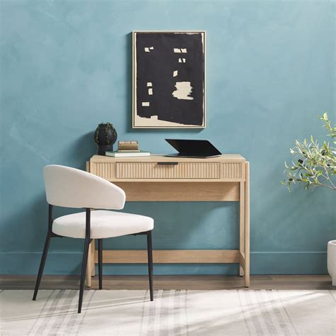 Holmes Modern Scandinavian Reeded Writing Standing Desk Walker Edison