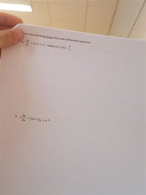 Solved Solve The Following Linear First Order Differential