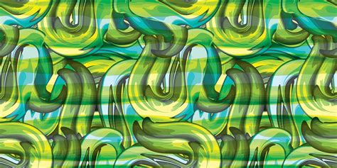 Colorful Abstract Liquid Seamless Pattern With Line Art On Light Background Green Background
