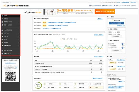 店舗管理画面の見方 食べログ店舗会員ヘルプ