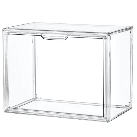 Clear Acrylic Display Case Stackable Plastic Storage Bins With