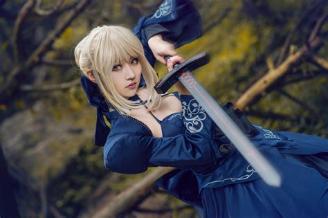 Wallpaper Cosplay Fantasy Girl Women Model Sword Asian Blonde