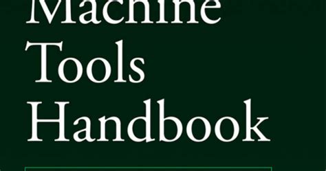 Machine Tools Handbook