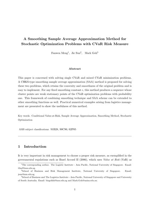 Pdf A Smoothing Sample Average Approximation Method For Stochastic