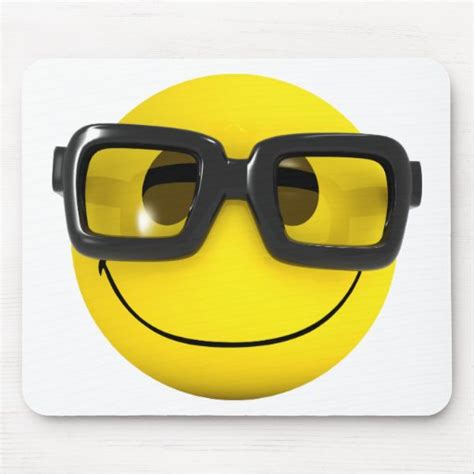 3d Smiley Nerd Geek Mouse Pad Zazzle