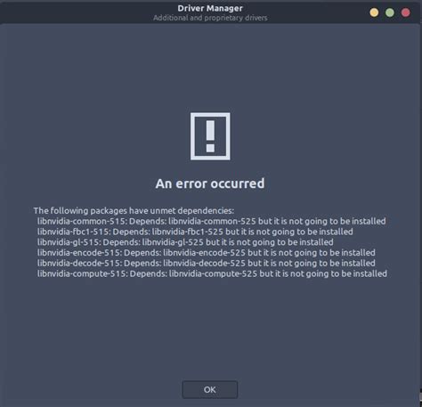 cannot install 535 nvidia driver r linuxmint
