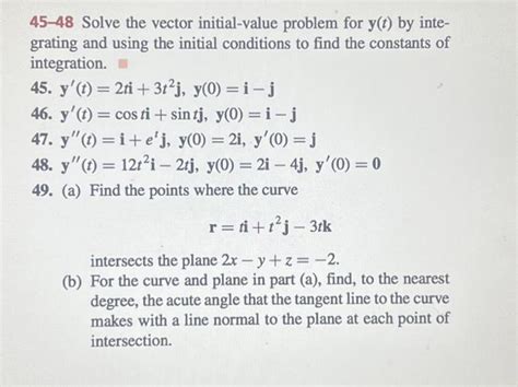 solved 45 48 solve the vector initial value problem for y t