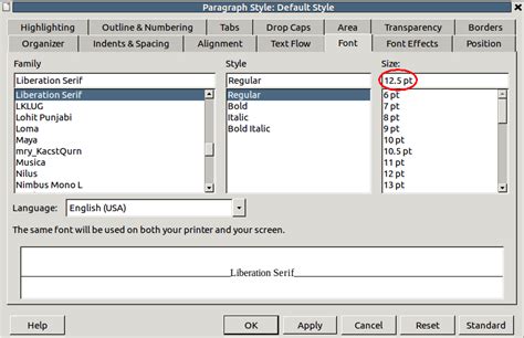 Libreoffice Writer How To Use A Particular Font Size In Paragraph