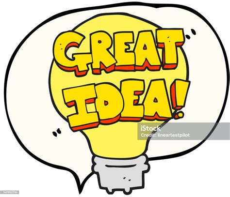 자유형 그린 말풍선 만화 좋은 아이디어 전구 기호 귀여운에 대한 스톡 벡터 아트 및 기타 이미지 귀여운 기이함 기포