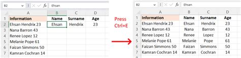 Ctrl E In Excel Flash Fill How To Use Fix And Undo