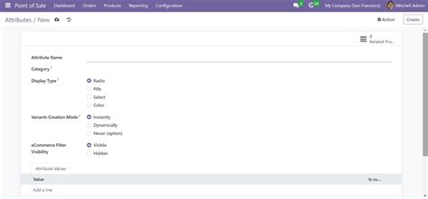 Attributes In Odoo PoS App Odoo V Community Edition Book