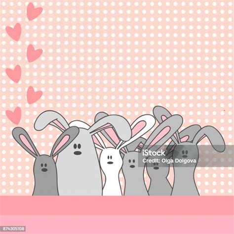 재미 있는 토끼와 카드 디자인입니다 카드에 대 한 벡터 디자인 서식 파일 귀여운에 대한 스톡 벡터 아트 및 기타 이미지 귀여운 낙서 드로잉 날씨 Istock