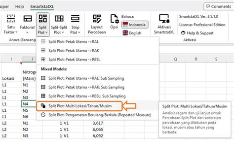 Analisis Percobaan Split Plot Ralrak Panduan Menggunakan Smartstatxl