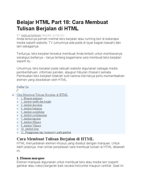 Belajar Html Part 18 Pdf