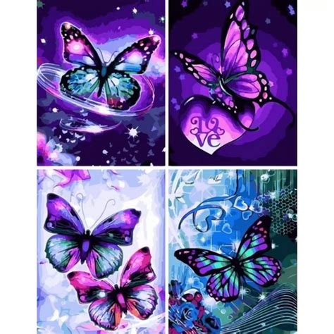 Рисуване по номера 4 в 1 Пеперуди Pbn 45782