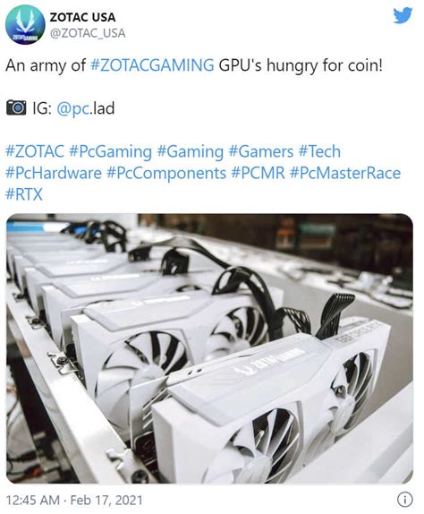 ZOTACs GPU Mining Post Just Ticked Off A Lot Of PC Gamers Ubergizmo