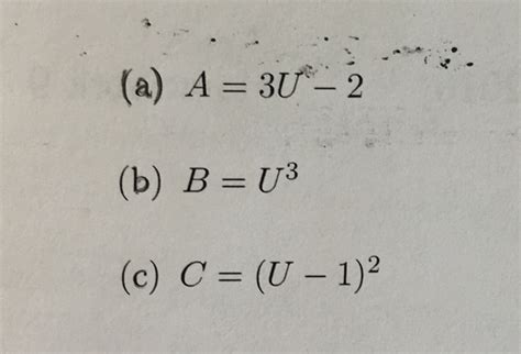 Solved For The Following Let U Be A Random Variable Chegg