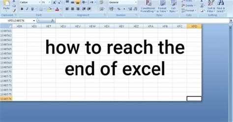 Reach The End Of Excel
