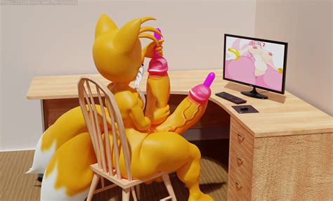Rule 34 2 Penises 2 Tails 3d 3d Artwork Amy Rose Anthro Ass Big Ass