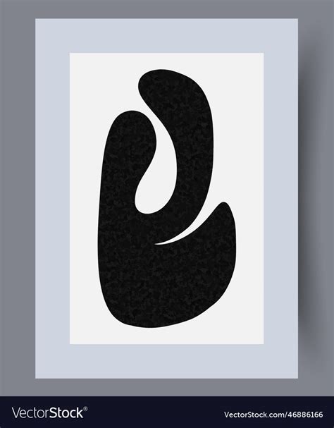 Abstract Stain Monochrome Template Wall Art Print Vector Image