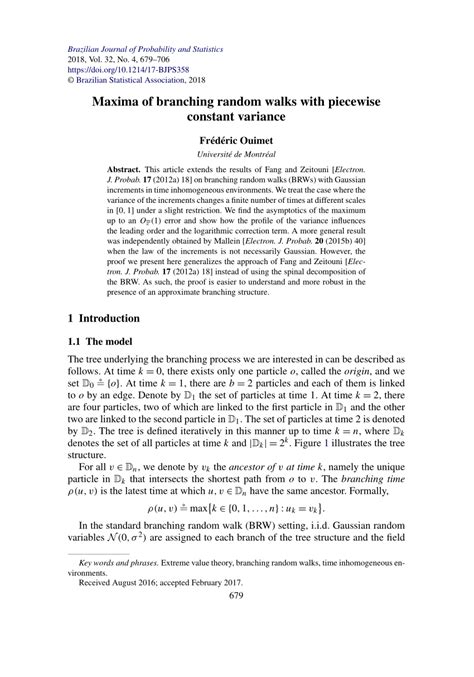 Pdf Maxima Of Branching Random Walks With Piecewise Constant Variance